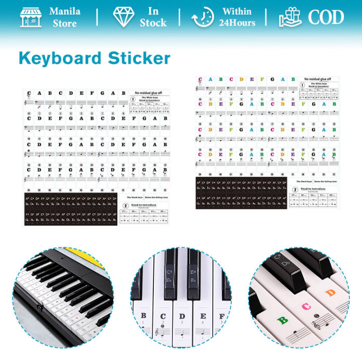 Piano For Kids Piano Keyboard Stickers With Piano Chord Chart,For Piano ...
