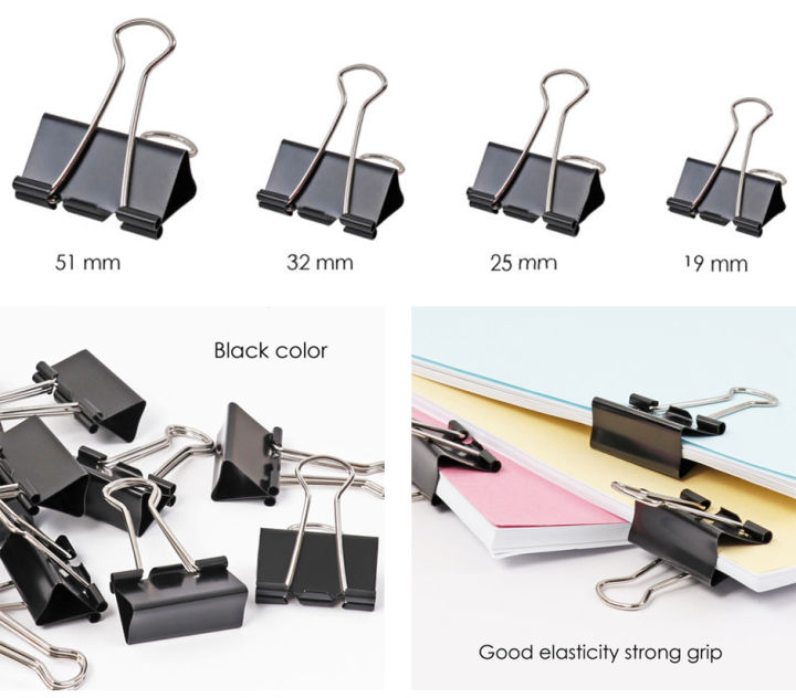 BInder Clip 2", 1 5/8", 1 1/4", 1", 3/4" Sold Per Box of 12 Pieces ...