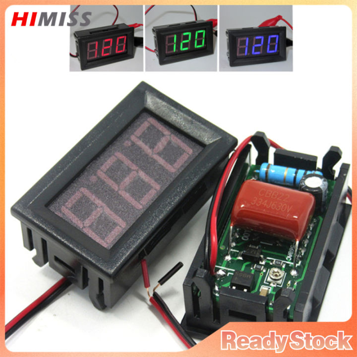 AC 220V 2-wire Voltage Meter Head LED Digital Voltmeter with Reverse ...