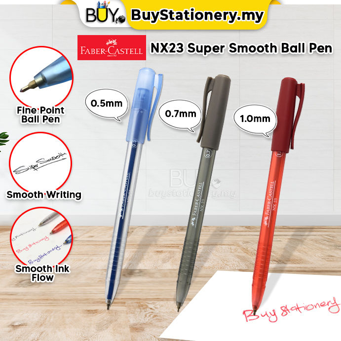 Faber Castell NX23 Ball Pen Super Smooth 0.5 / 0.7 Black Blue Red Pen ...