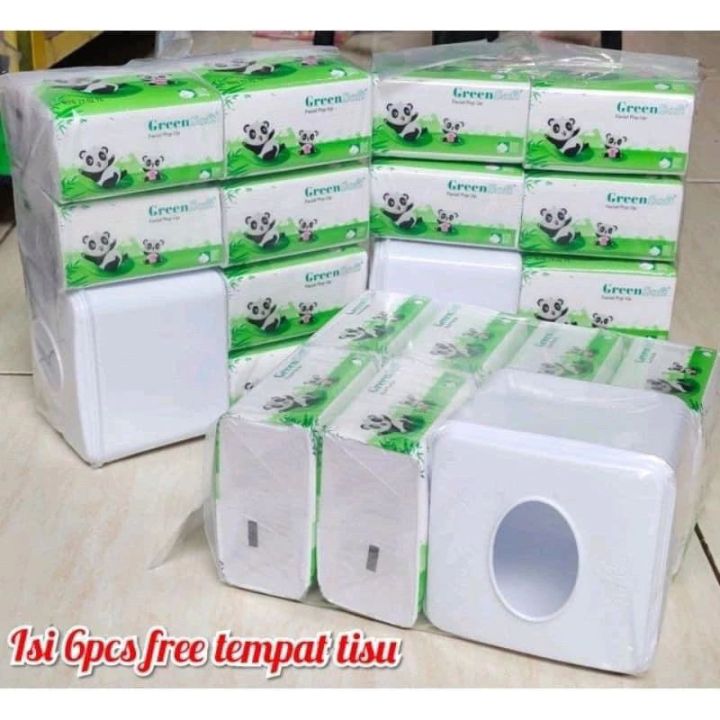 Tissue Green Soft 6pcs free 1 kotak tisue, Tisu pop up | Lazada Indonesia