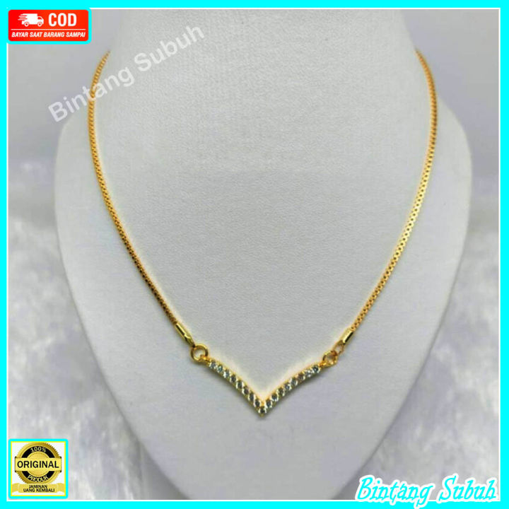 Kalung Vuji Lestari Fashion Perhiasan Viral Titanium Gold Permata ...