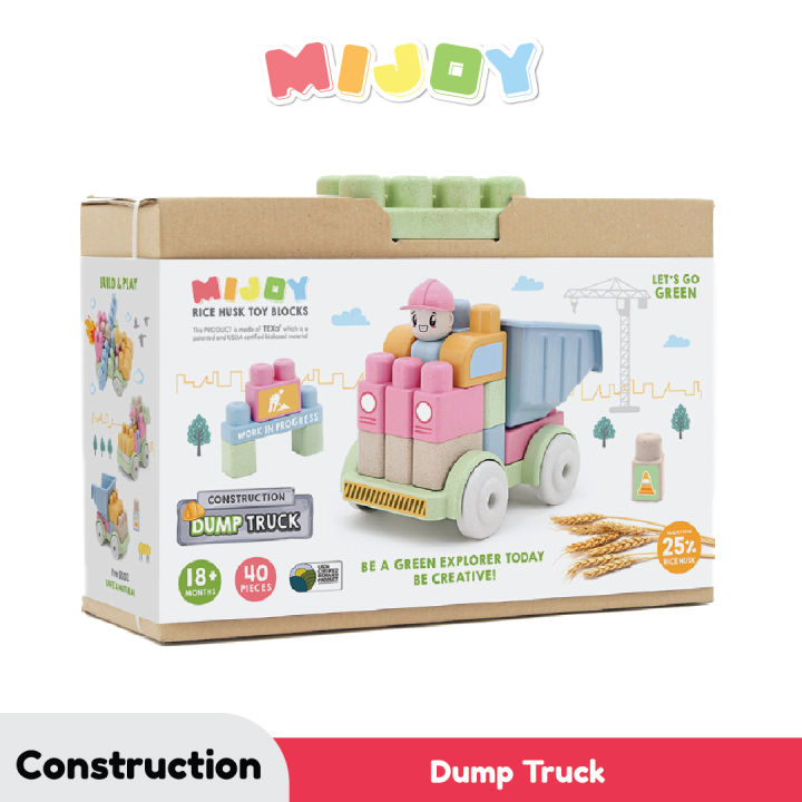Mijoy Dump Truck Rice Husk Toy Blocks | Lazada