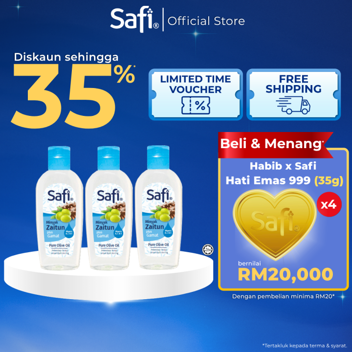SAFI Minyak Zaitun plus Gamat 150ml Bundle of 3 | Vitamin A | Vitamin C | Vitamin E ...
