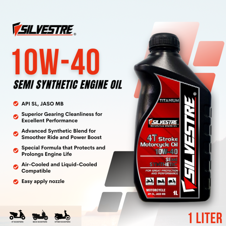 SILVESTRE Engine Oil 10W-40 (Semi Synthetic Motorcycle Engine Oil) API SL, JASO MB | Lazada PH