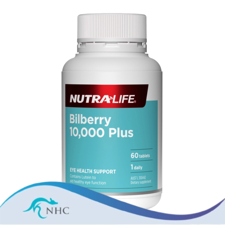 Nutra-Life Bilberry 10,000 Plus Lutein complete 60 Tablets Exp 15/08 ...