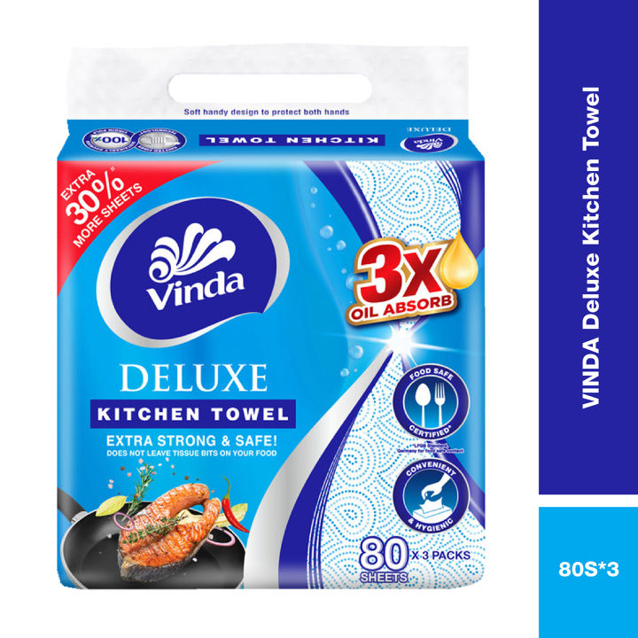 Vinda Deluxe Softpack Kitchen Towel (80's x 3) | Lazada