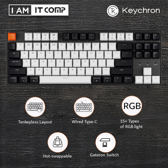 Keychron C1 TKL Wired Type-C Mechanical RGB Keyboard ( Gateron Switch ...