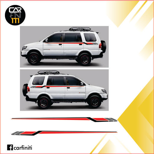 Isuzu Crosswind Linear Decal Design #3 Black, Gray and Red Color ...