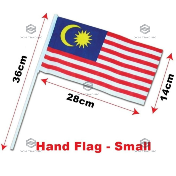 OCM Bendera Malaysia Merdeka Hand Flag Jalur Gemilang Bendera Malaysia ...