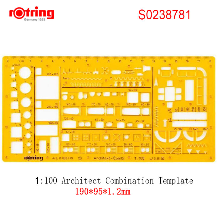 rotring Architect combination Template 1:50/1:100 drawing tools ruler ...