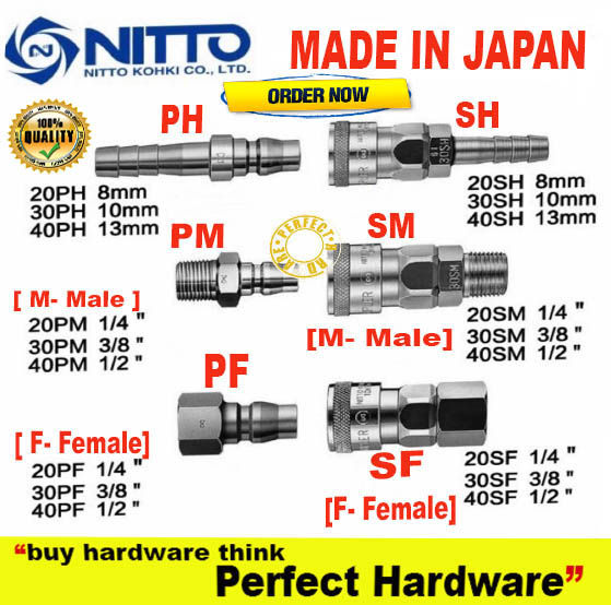 Original Nitto Kohki Japan Air Quick Coupler Neumatic Quick Coupler / Penyambung Angin Kepala ...