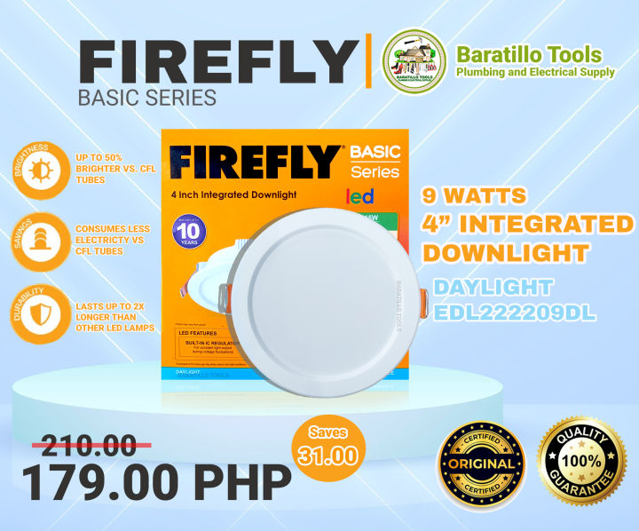 FIREFLY 4" Intergrated Downlight Daylight and Warmwhite | Lazada PH