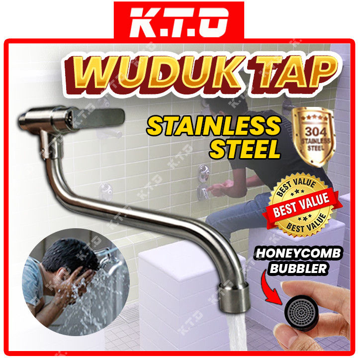 SUS304 Stainless Steel Ablution Tap Faucet Z Shape Wall Mounted Sink ...