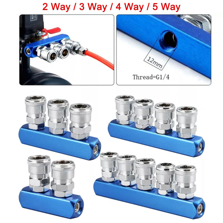 Compressor Fittings 1/4" Quick Connector Air Gas Distributor Pneumatic ...