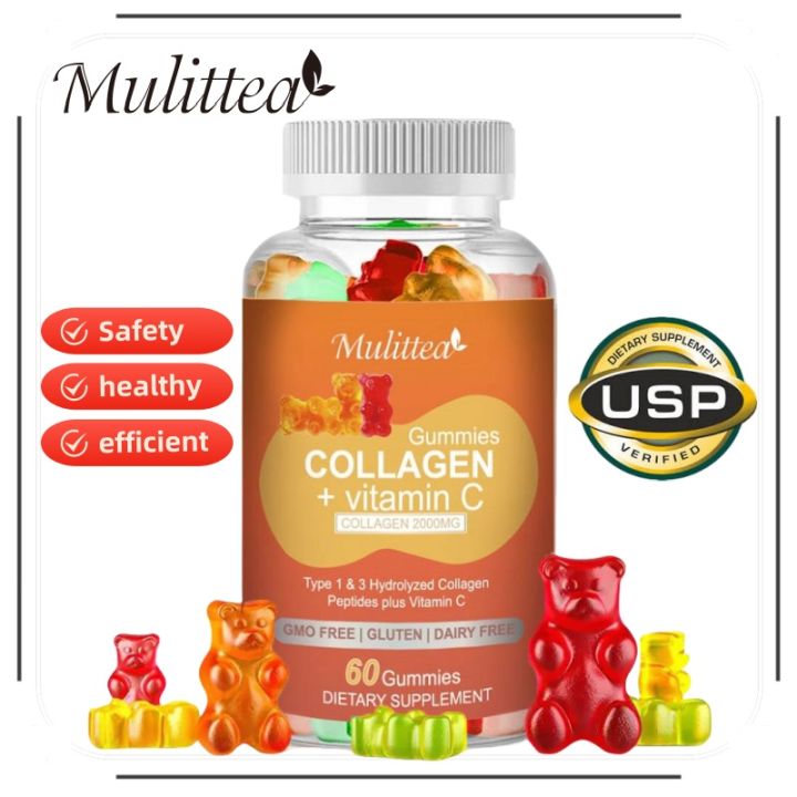 Mulittea Collagen 2000MG Gummies for Skin Whitening, Hair Whitening ...