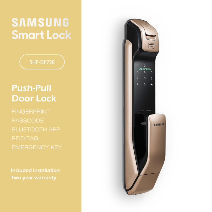 Samsung Original SHP-DP728 Smart Door Lock Fingerprint Password Keyless ...