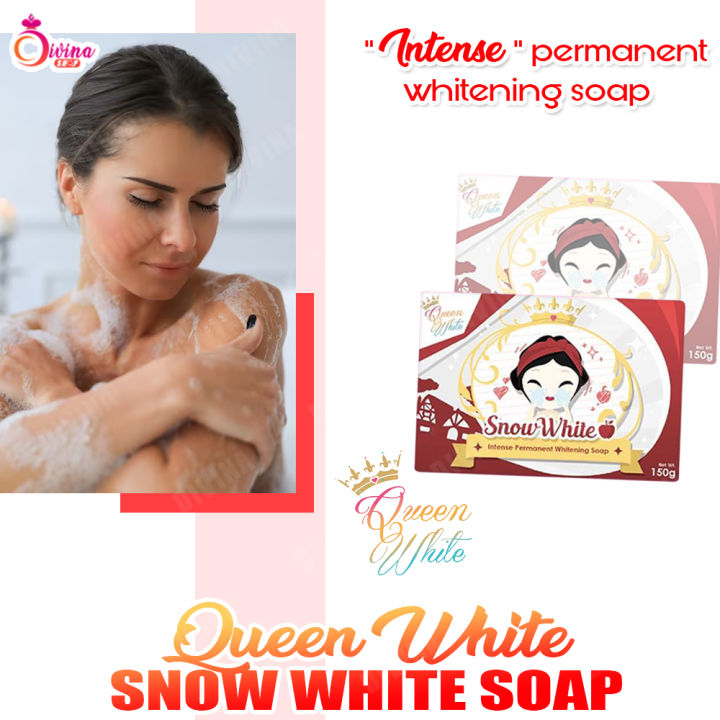 Queen White Snow White Soap 135g Intense permanent whitening with Acne ...