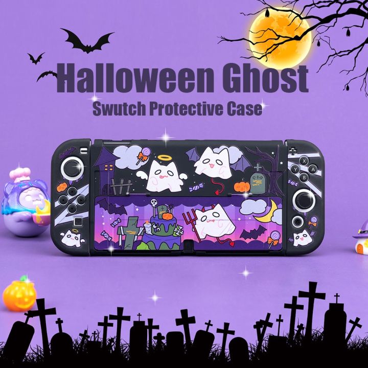 Halloween Ghost Protective Case For Nintendo Switch V1 V2 Silicagel ...