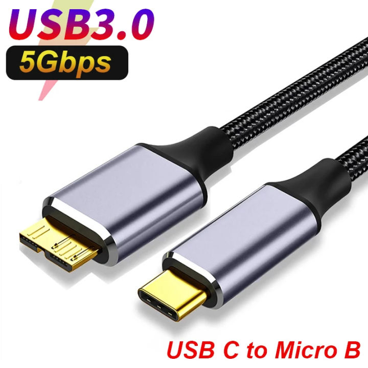 Micro B USB 3 0 to Type C Cable Adapter Connector 5Gbps External Hard ...