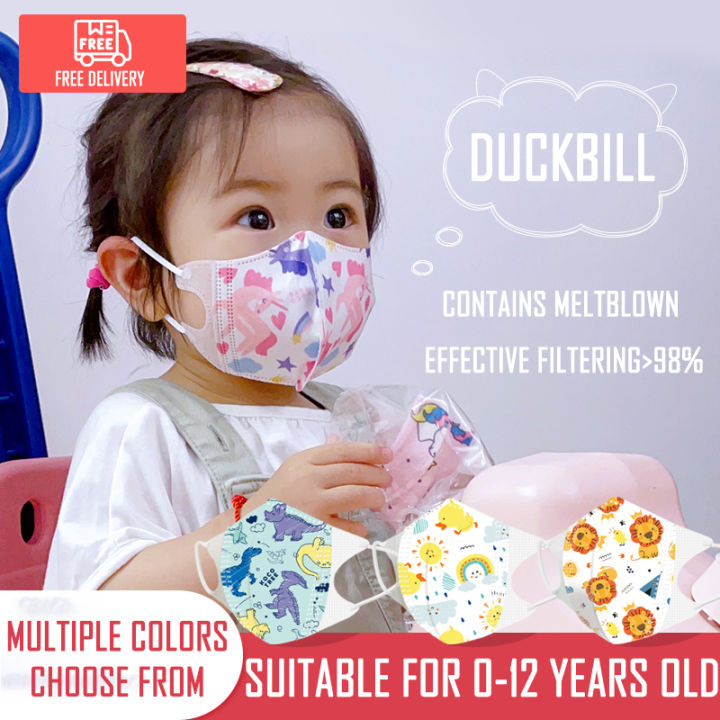 [FOR KIDS ] BT 50PCS KN95 Face Mask for Kids Cartoons 3ply 3D Child ...