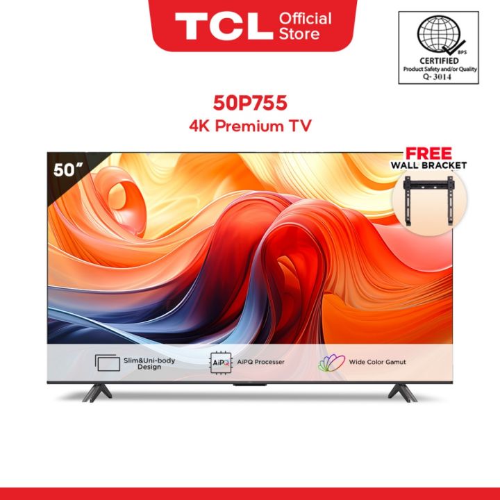 TCL 50 inch 4K UHD HDR 10 Smart TV - 50P755 (AiPQ Processor, Dolby ...
