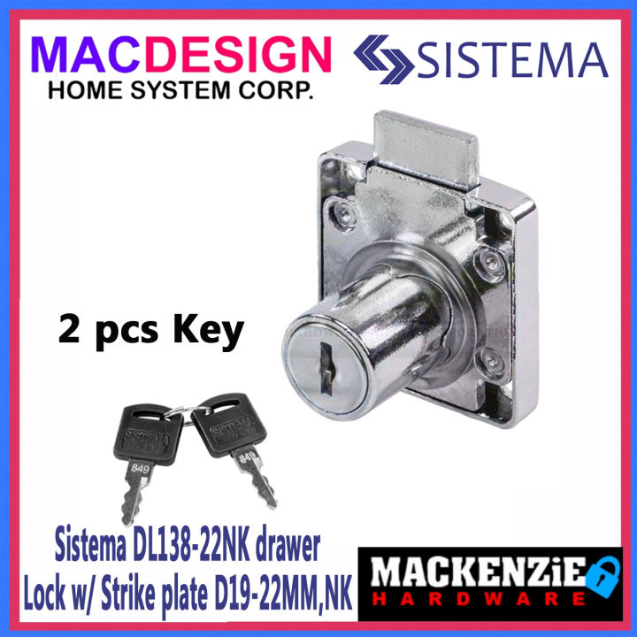 SISTEMA DL138 22NK SS DRAWER LOCK W STRIKE PLATE D19 22MM MACDESIGN ...