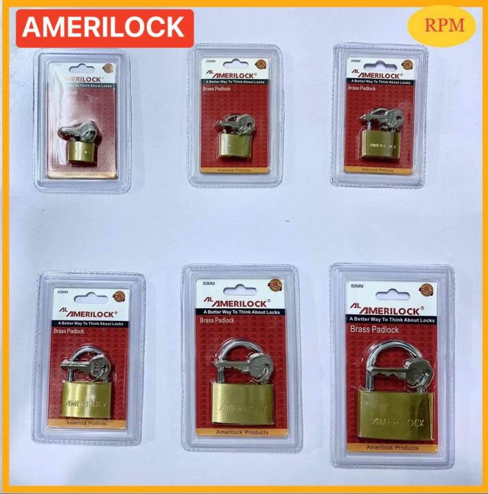 Amerilock Brass Padlock ( 1pc ) ( Assorted sizes ) | Lazada PH