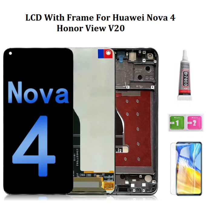 Original LCD With Frame For Huawei Nova 4 Honor View 20 V20 LCD Display With Touch Screen ...