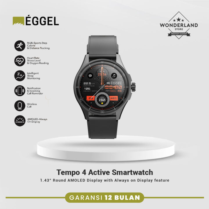 Eggel Tempo 4 Active Smartwatch AMOLED Screen Always On Display IP67 ...