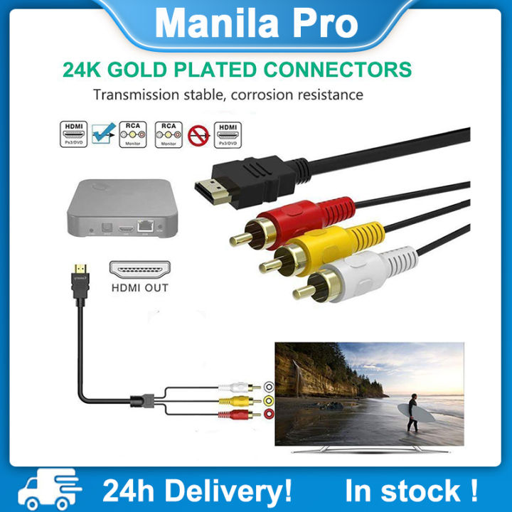 HDMI Male to 3RCA AV Composite Male Connector Adapter Cable Cord ... HDMI Male to 3RCA AV Composite Male Connector Adapter Cable Cord ...