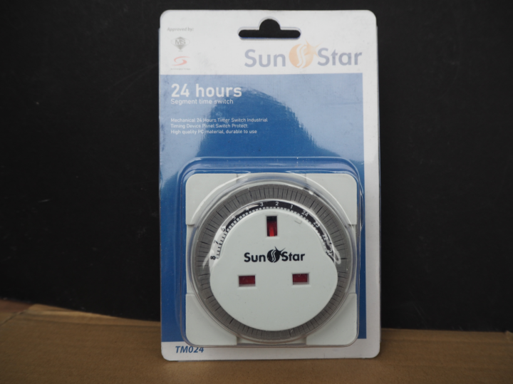 Sunstar 13A 24 Hours Analog Plug In Timer Switch (𝐒𝐢𝐫𝐢𝐦 𝐀𝐩𝐩𝐫𝐨𝐯𝐞𝐝) | Lazada