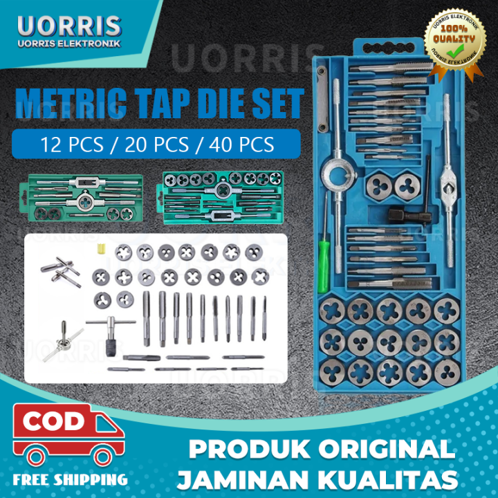 Hand Tap Set 40 pcs Set Alat Snai Dan Tap Ulir Dart Mur Baut M3-M12 Tap ...