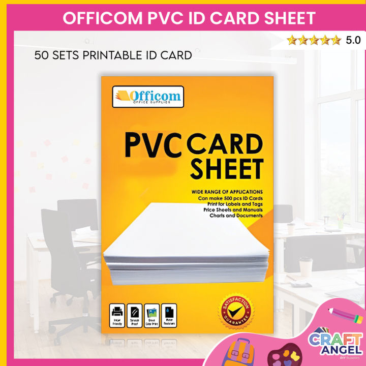 Officom 50 Sets PVC Card A4 Size Printable ID Card PVC (Polyvinyl ...