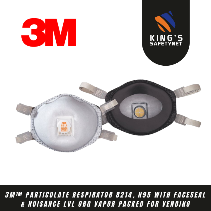3M™ Particulate Respirator 8214, N95 with Faceseal & Nuisance Lvl Org ...