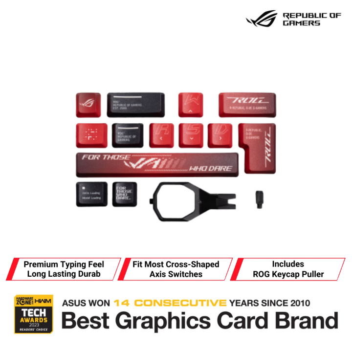 ROG Dye-Sub PBT Keycaps for ROG NX Switches, Cross-Shaped Axis Switches ...