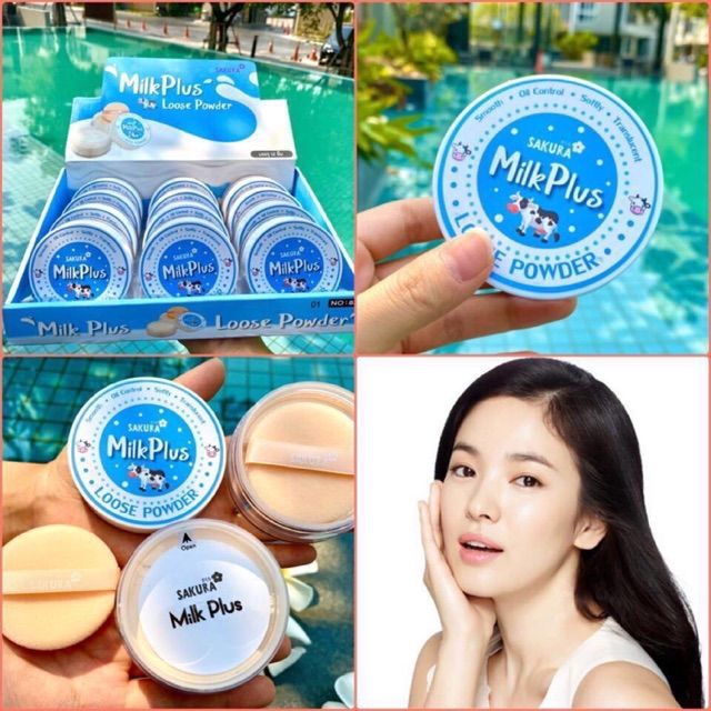 แป้งฝุ่น Sakura Milk Plus Loose Powder ราคาน่ารัก🐄🐄 X1ชิ้น | Lazada.co.th