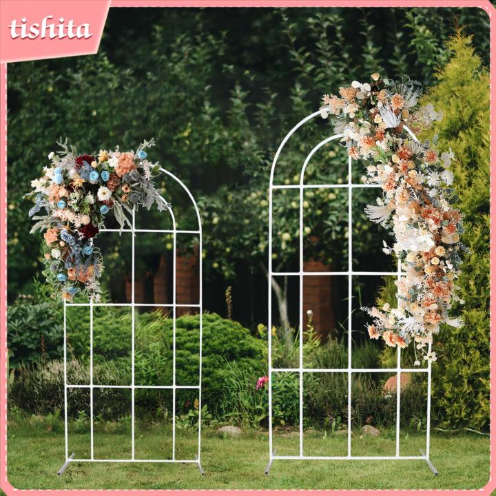 tishita Wedding Arch Stand Heavy Duty Arched Backdrop Frame Metal Arch ...