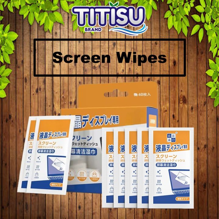 🧻[40 Pcs] Screan Wipes Wet Tissue For Monitor Touch Pad Handphone ...