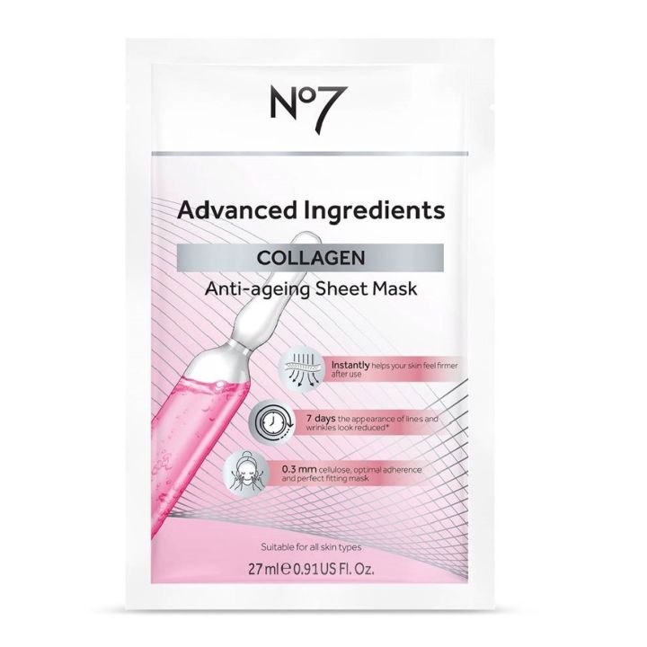 No7 Advanced Ingredients Collagen Anti-Ageing Sheet Mask นัมเบอร์เซเว่น ...