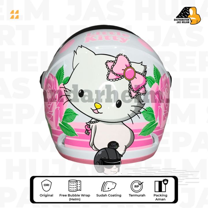 Helm Anak Shel Phoenix Hello Kitty Little Kitty White Glossy | Lazada ...