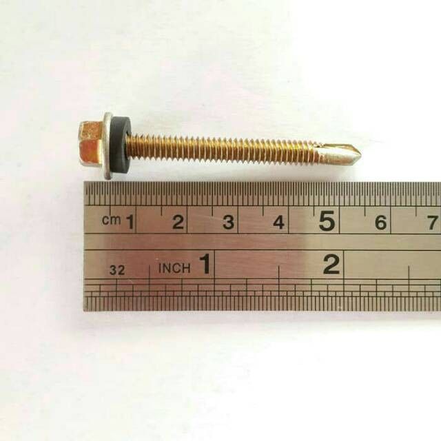 Baut Roofing Skrup Baja Ringan Sekrup Atap Spandek 5cm 12x50mm ISI 10 ...