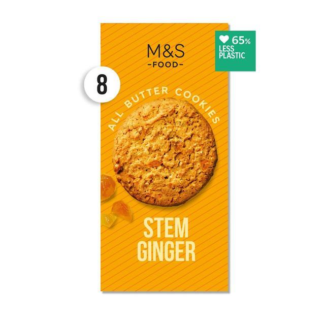 M&S 8 All Butter Stem Ginger Cookies 200g x1 Marks and Spencer Snacks ...