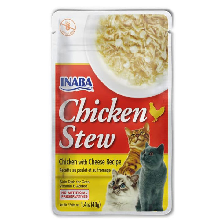 Inaba Adult Cat Wet Food Pouch Chicken Stew Chicken and Cheese Recipe ...
