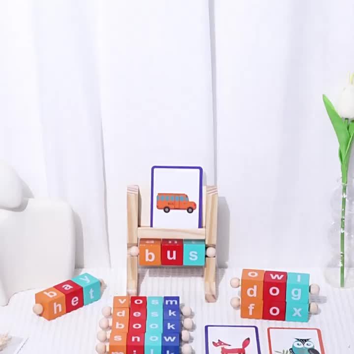 Children's Educational Rotating English Alphabet Letters Spelling Words ...