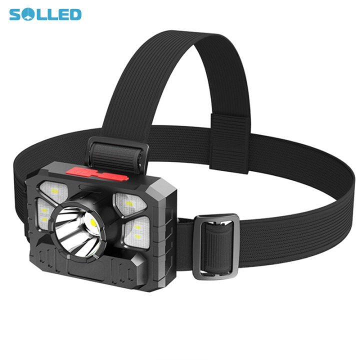 SOLLED กลางแจ้งซัง Led ไฟหน้าแบบพกพาปรับแบบชาร์จไฟหัวติดตั้งไฟฉายตั้ง ...