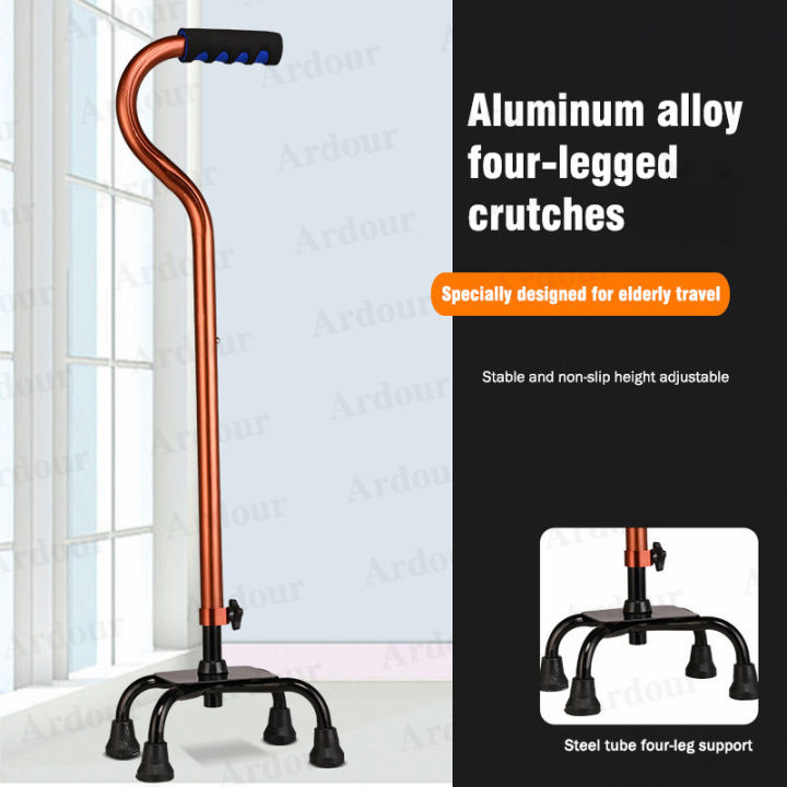 Crutches Walking Cane Stick 4 Legs Heavy Duty Universal Ajustable ...