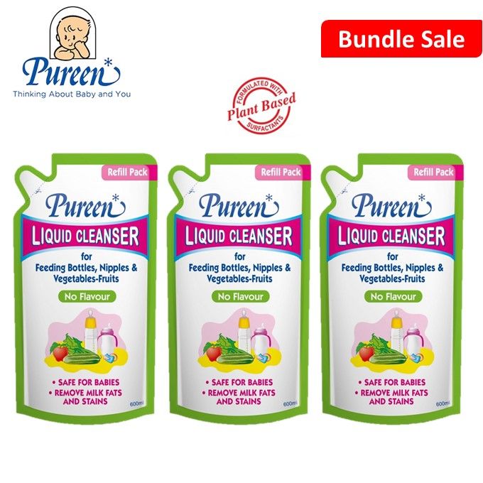 PUREEN LIQUID CLEANSER (NO / MINT / ORANGE FLAVOUR) REFILL PACKS 600ML ...