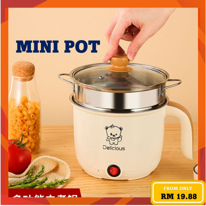 【Ready Stock】Electric Non-Stick Ceramic/Stainless Steel Mini Cooker ...