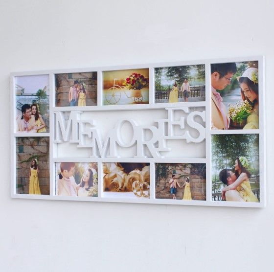 Wall Decor Dinding Bingkai Foto Memories Ukuran 3R 4R Frame Foto 10 slot Aesthetic | Lazada ...
